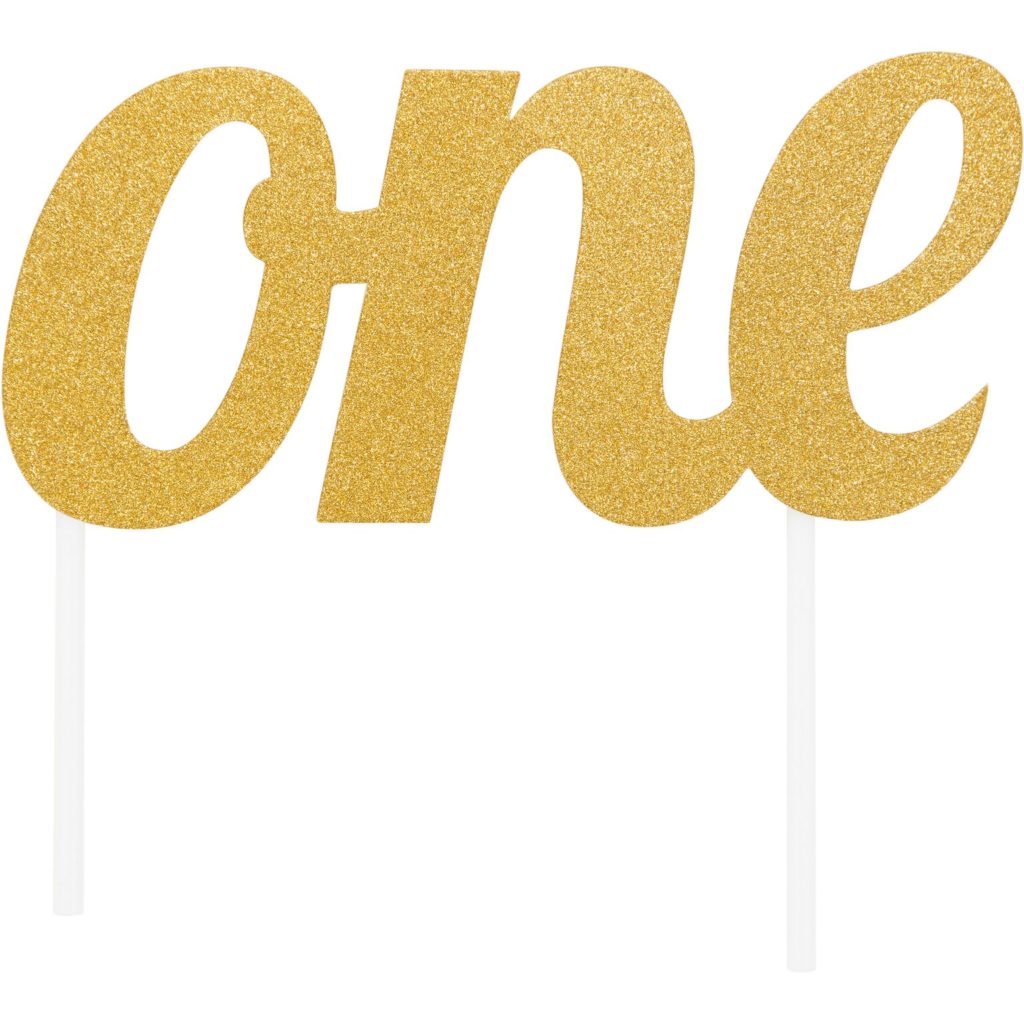 Gold Glitter ONE Cake Topper - Cake CraftCake Craft