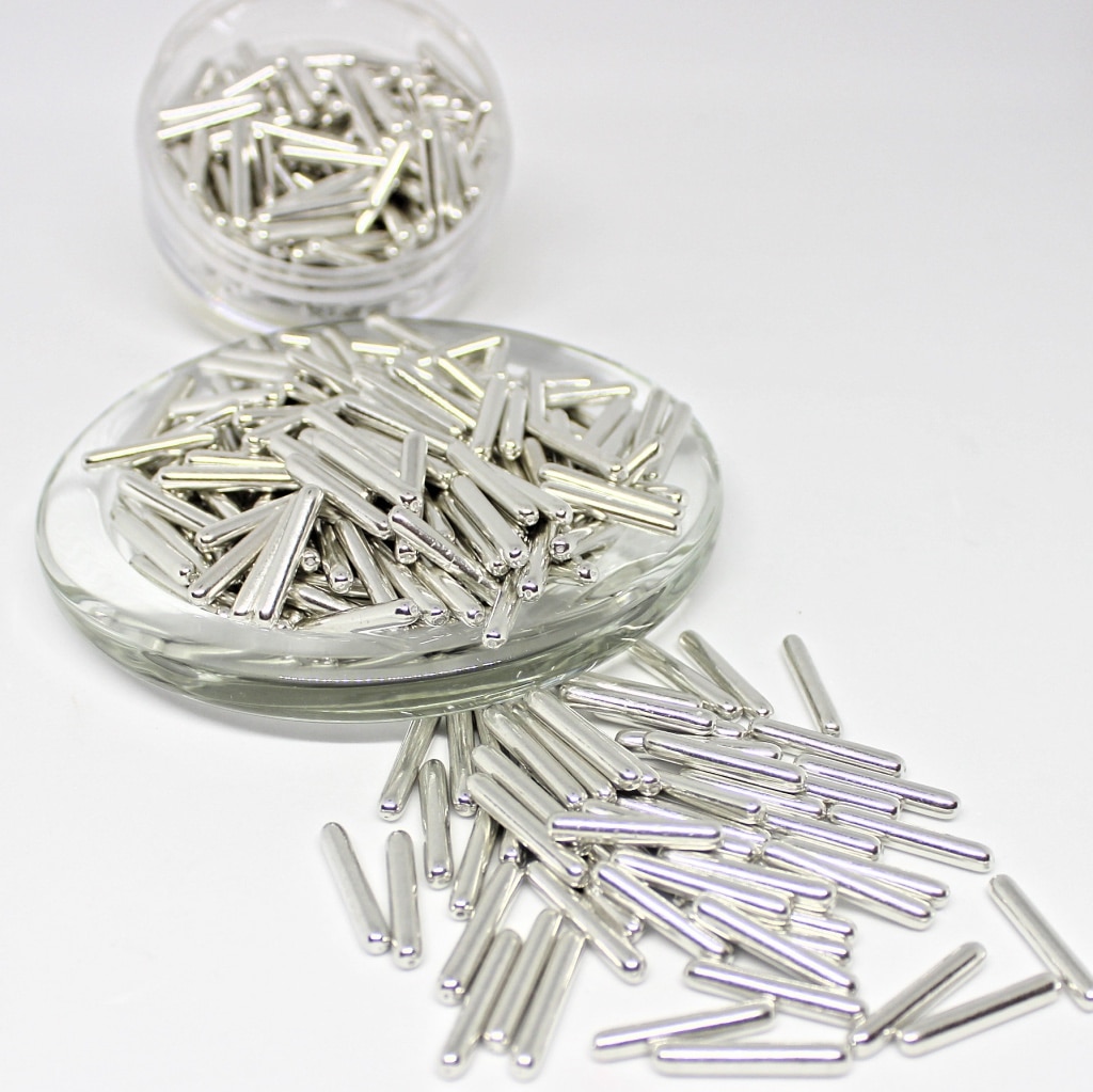 Silver Metallic Macaroni Rods - 80g - Cake CraftCake Craft